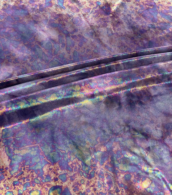Purple Foil Tie Dye Oil Slick Polyester Spandex Fabric Joann