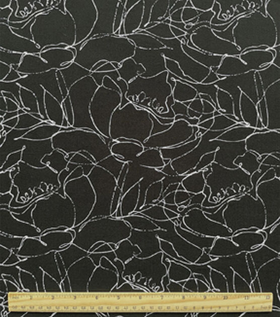 Black And White Sketched Floral Jersey Knit Fabric Joann