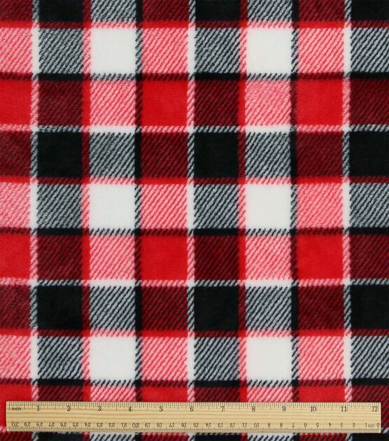 Black And Red Buffalo Plaid Sew Lush Fleece Fabric Joann
