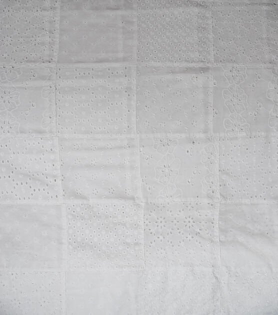 White Eyelet Patchwork Cotton Fabric Joann