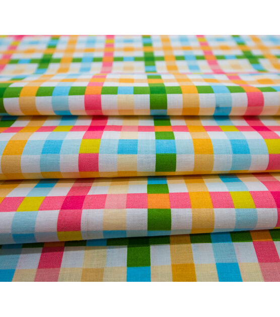 Pop Multi Bright Plaid Novelty Cotton Fabric Joann