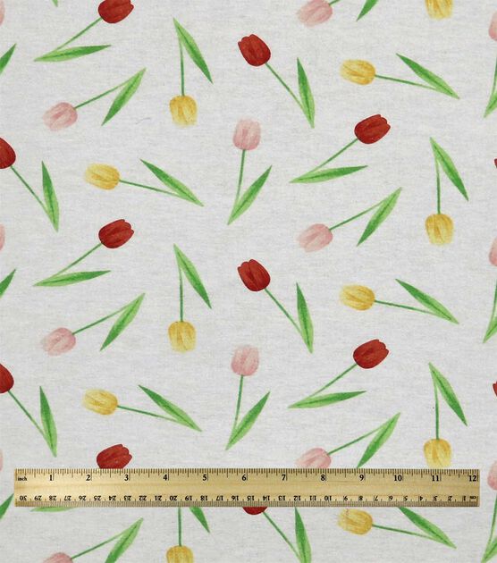 Tulips On White Super Snuggle Flannel Fabric Joann