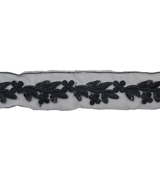 Yaya Han Sew On Sequin Leaf Trim 163 Black Joann