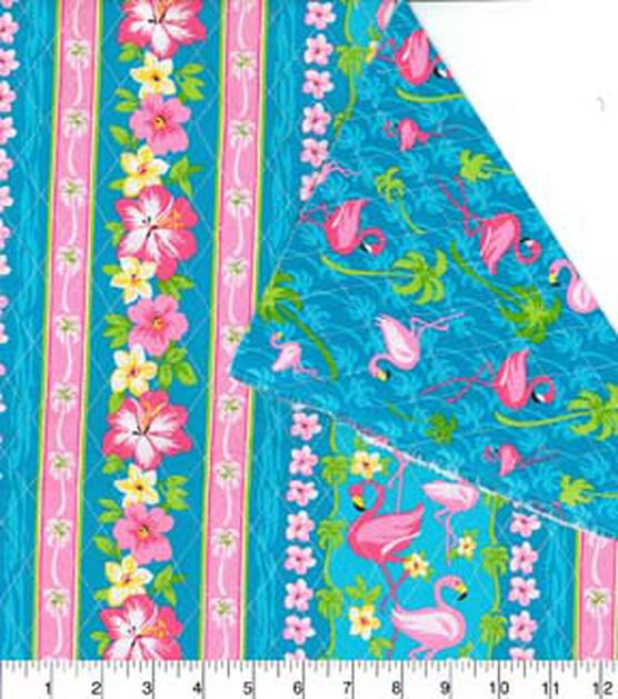 Fabric Traditions Pink Flamingos Double Faced Quilted Cotton Fabric Joann