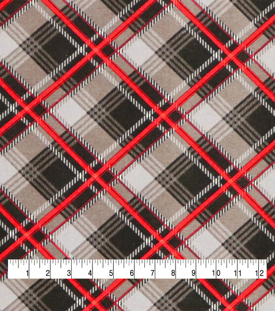 Red Black Bias Plaid 108 Wide Flannel Fabric Joann
