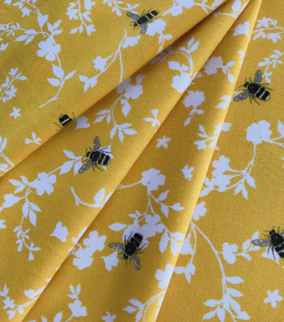 Yellow Bees Double Brush Jersey Knit Fabric Joann