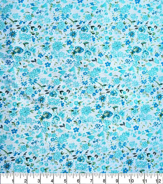 Teal Mini Floral Cotton Fabric By Keepsake Calico Joann