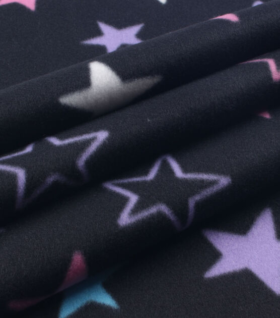 Stars On Black Blizzard Fleece Fabric Joann