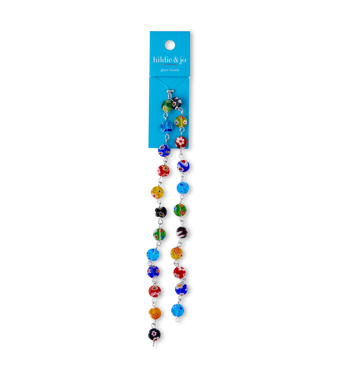 Multicolor Glass Beads with Metal Chain by hildie Jo