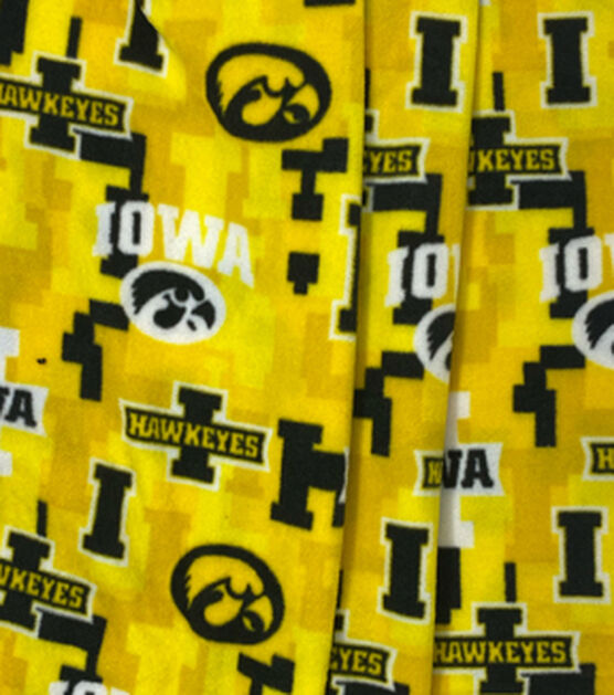 Iowa Hawkeyes On Yellow Fleece Fabric Joann