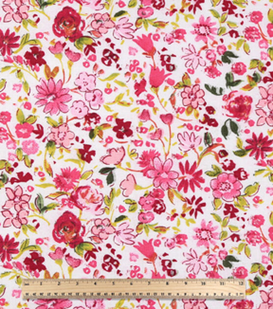 18 X 20 Pink Mini Floral Cotton Fabric Quarter 1pc By Keepsake Calico
