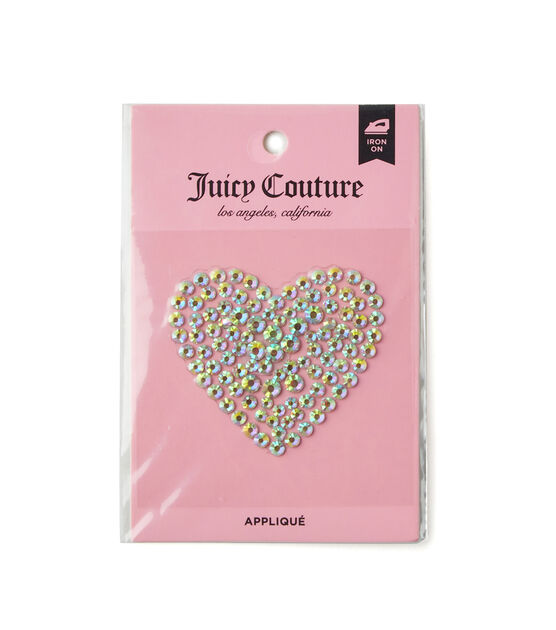 Juicy Couture 2 Rhinestone Heart Iron On Patch Joann