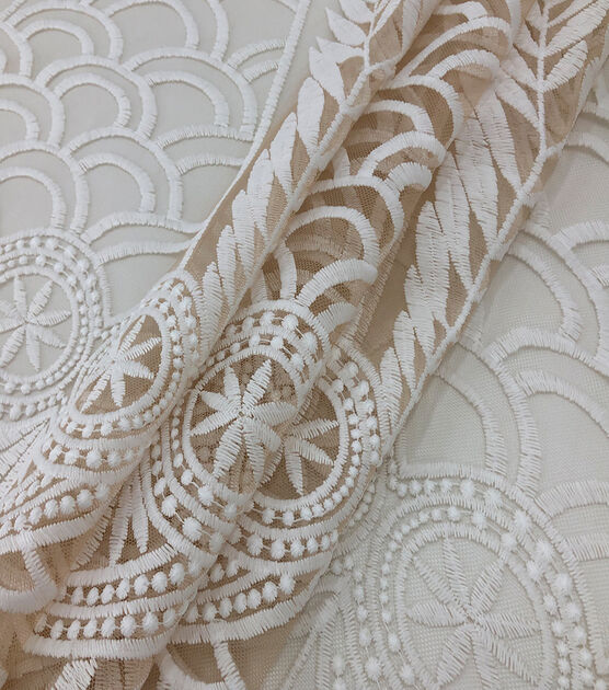 Bridal Large Scallop On Illusion Mesh Fabric Joann