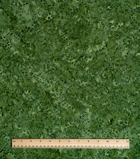 Olive Green Swirls Batik Cotton Fabric Joann