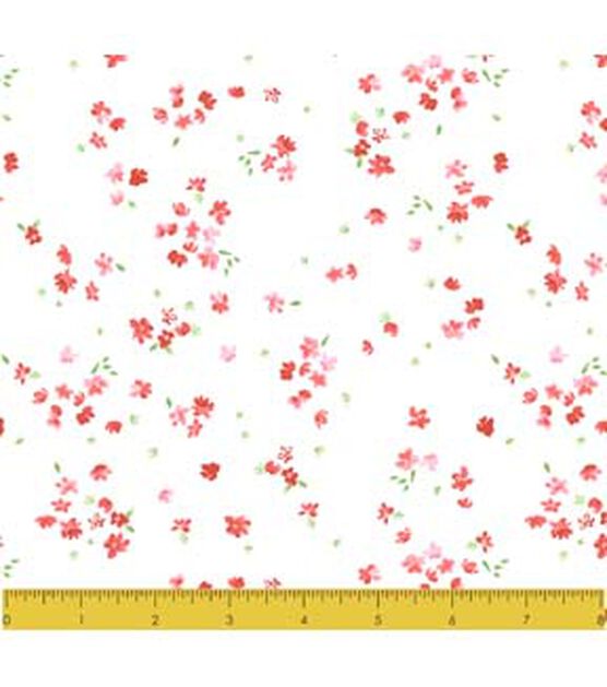 Stitch And Sparkle Small Watercolor Flowers On White Cotton Fabric Joann
