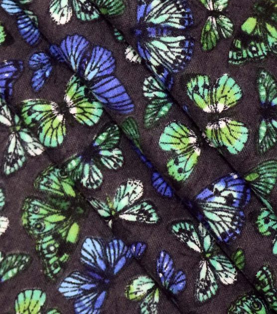 Green And Blue Butterflies Super Snuggle Flannel Fabric Joann