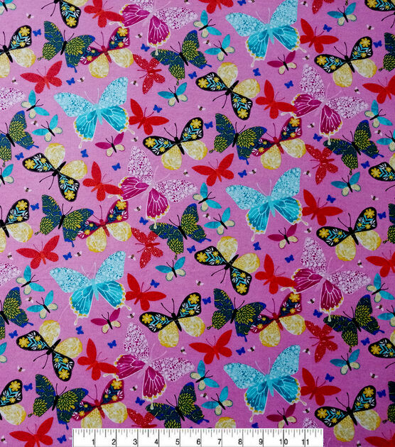 Butterflies On Pink Super Snuggle Flannel Fabric Joann