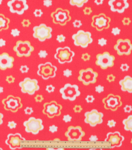 Red Flowers Blizzard Fleece Fabric Joann