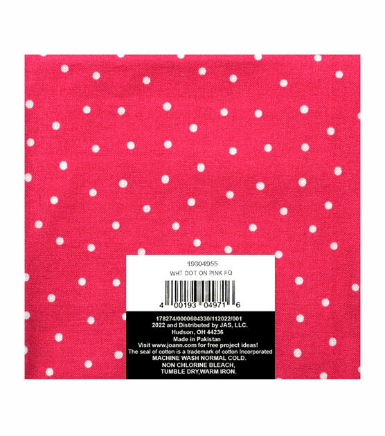 18 X 21 White Dots Cotton Fabric Quarter 1pc By Keepsake Calico Joann