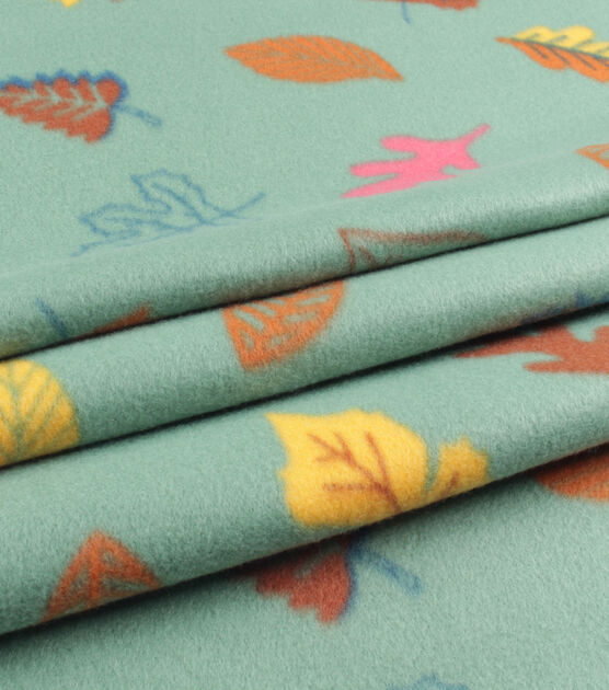 Leaves On Green Blizzard Fleece Fabric Joann