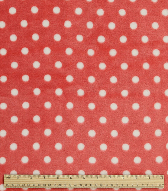 Red And White Polka Dot Sew Lush Fleece Fabric Joann