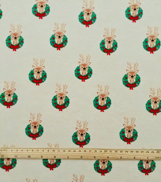 Beige Reindeer Interlock Knit Fabric By Pop Joann