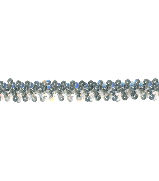 Wrights Sequin Stretch Trim Silver Joann