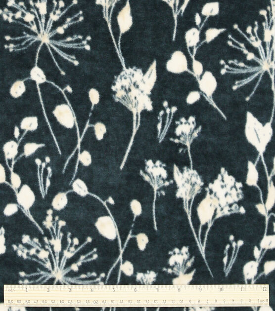Black Floral Luxe Fleece Fabric Joann