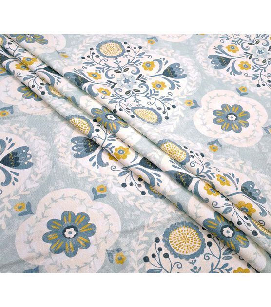 Blue Medallion Cotton Canvas Fabric Joann