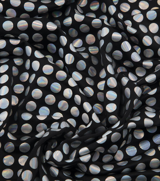 Yaya Han Cosplay Collection Black Stretch Foil Dots Apparel Fabric Joann
