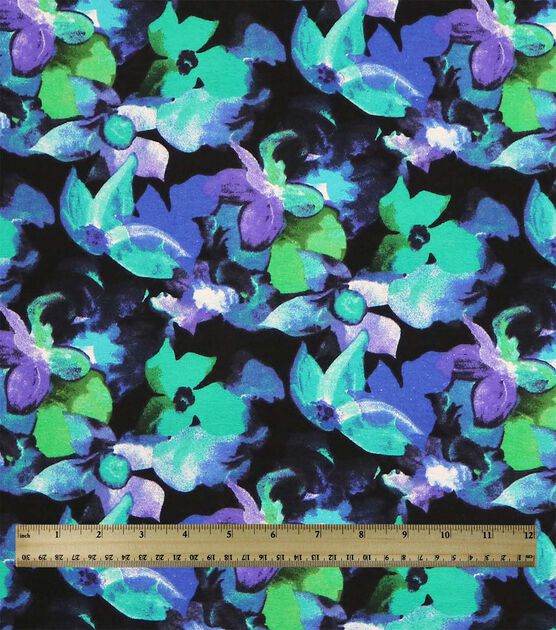 Blue Floral Watercolor Super Snuggle Flannel Fabric Joann