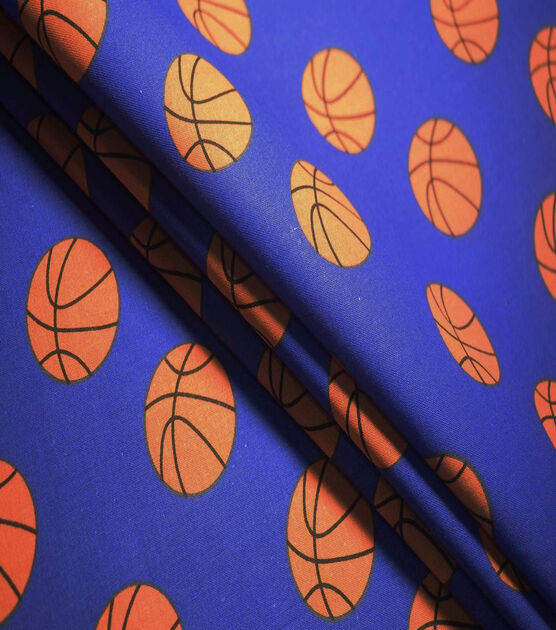 Basketballs On Blue Quilt Cotton Fabric By Quilters Showcase Joann