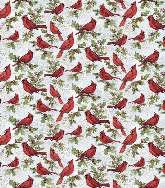 Springs Creative Cardinals On Scripts Christmas Cotton Fabric Joann