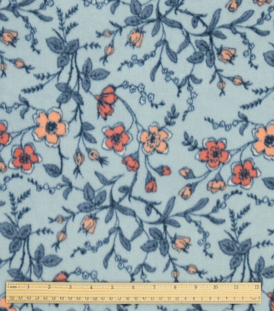 Blue Cottagecore Floral Luxe Fleece Fabric Joann