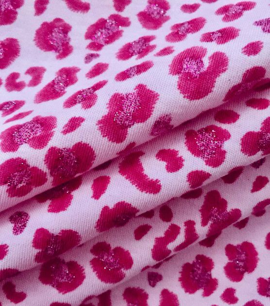 Pink Cheetah Print Interlock Knit Fabric By Pop Joann