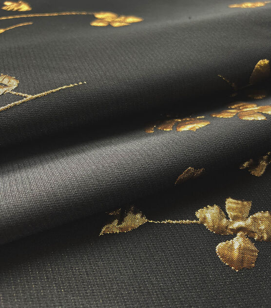 Black Metallic Floral Brocade Fabric Joann