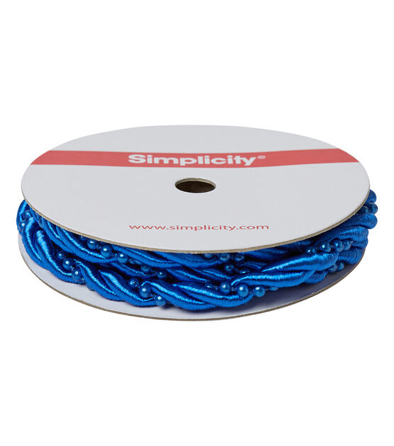 Blue Twisted Cord Trim With Pearls 14 Joann