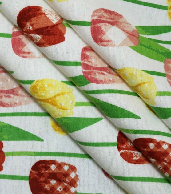 Plaid Tulips On White Super Snuggle Flannel Fabric Joann