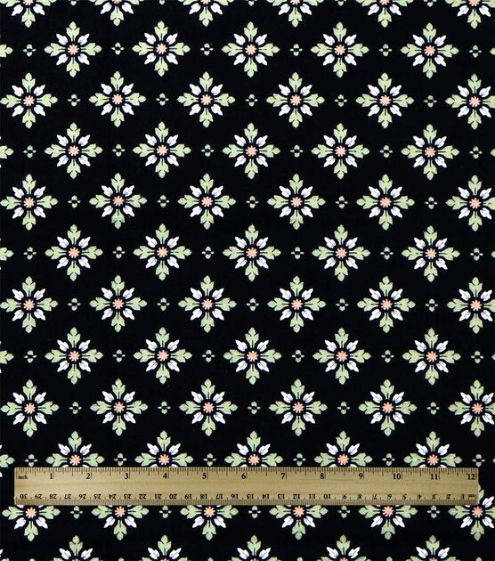 Black Floral Geometric Super Snuggle Flannel Fabric Joann