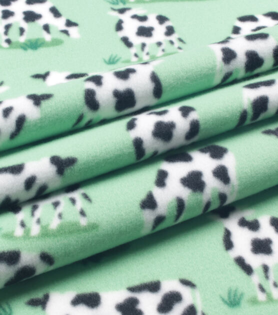Standing Cows On Green Blizzard Fleece Fabric Joann