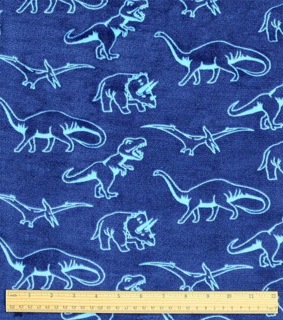 Blue Dinosaurs Sew Lush Fleece Fabric Joann