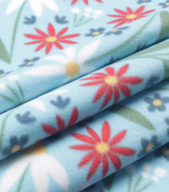 Floral On Blue Blizzard Fleece Fabric Joann