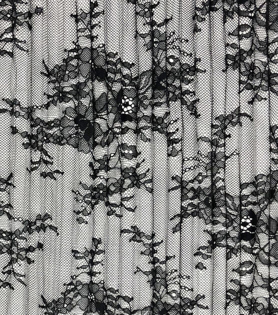 Black Pleated Floral Lace Fabric By Casa Collection Joann
