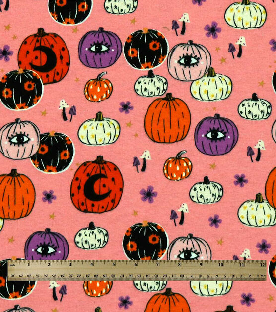 Printed Pumpkins On Pink Super Snuggle Flannel Fabric Joann