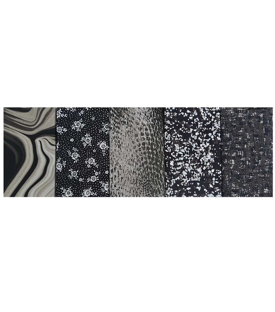 18 X 21 Black Blender 2 Cotton Fabric Quarters 5ct By Keepsake Calico