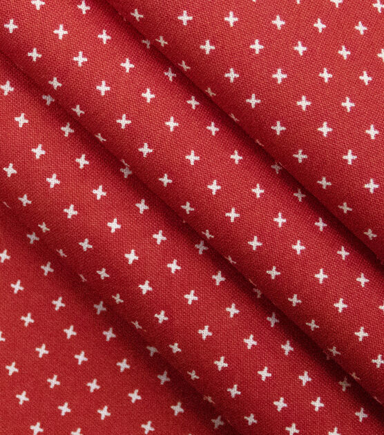 Red Geometric Cotton Fabric By Keepsake Calico Joann