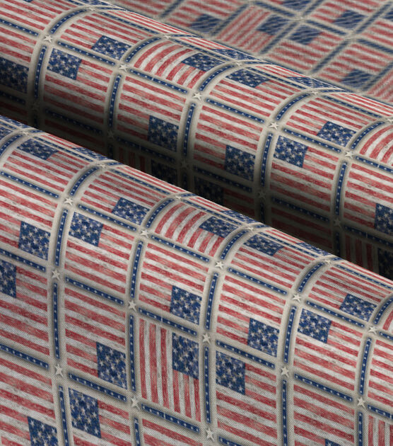 Springs Creative American Flags On Blue Patriotic Cotton Fabric Joann