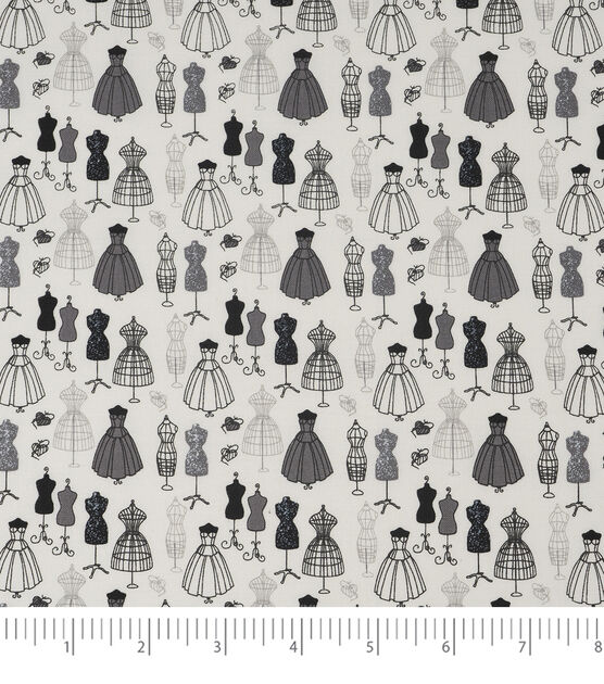 Singer 18 X 21 Black Sewing Notions Cotton Fabric Quarter Bundle 5pc