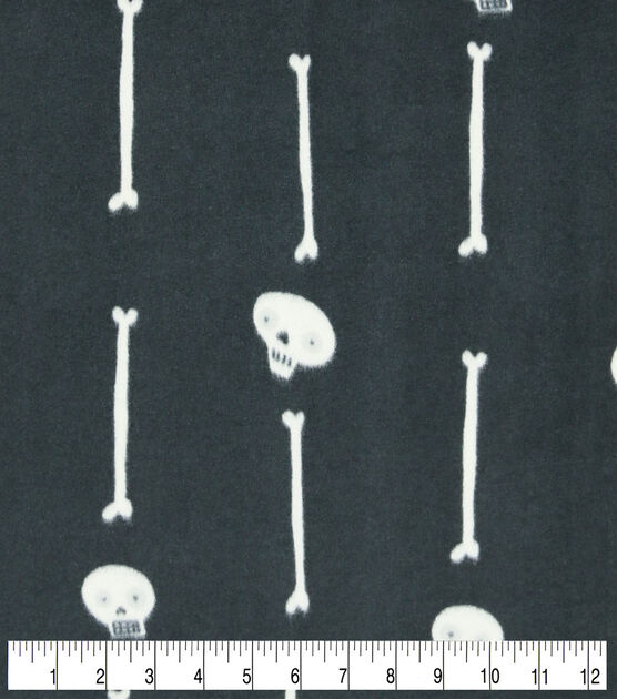 Pop Halloween Skeleton Stripe Lightweight Fleece Fabric Joann