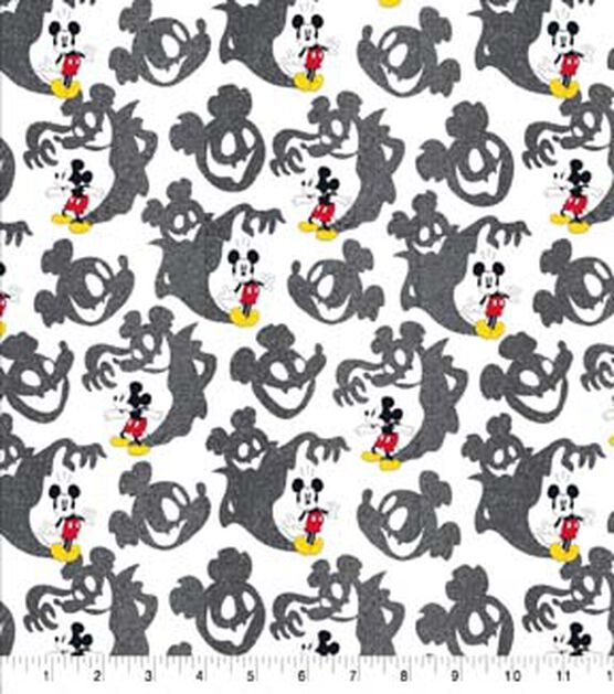 Disney Mickey Mouse Ghost Scare On White Halloween Cotton Fabric Joann